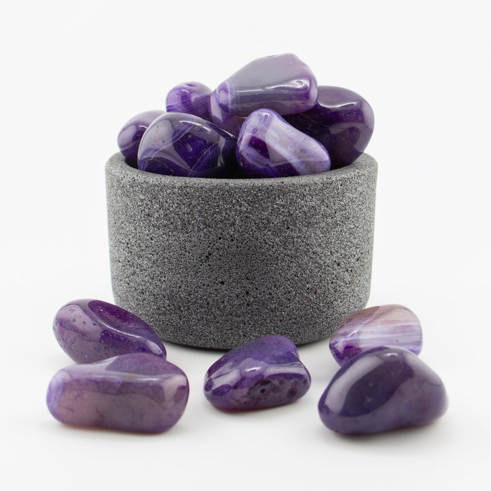 Cuarzo Ágata Morada Pulida – Piedra de Relajación, Balance y Energía P ...